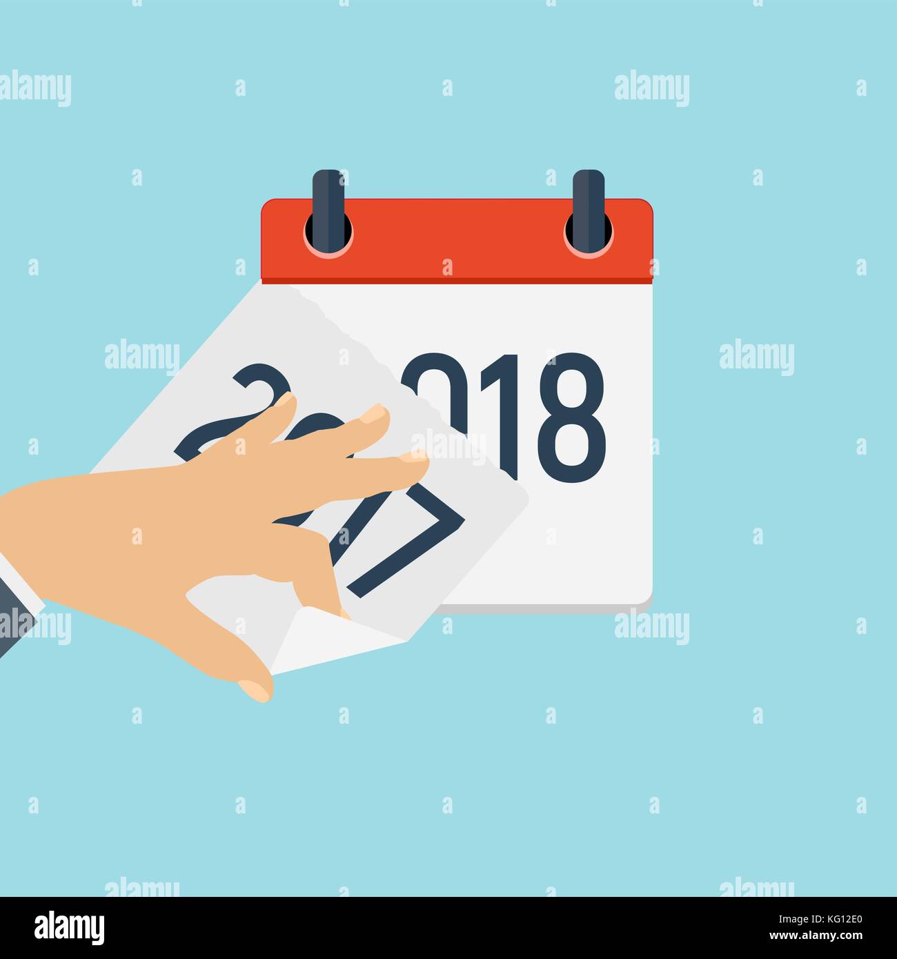 2018 New Year Calendar Flat Daily Icon Template. Vector Illustration ...