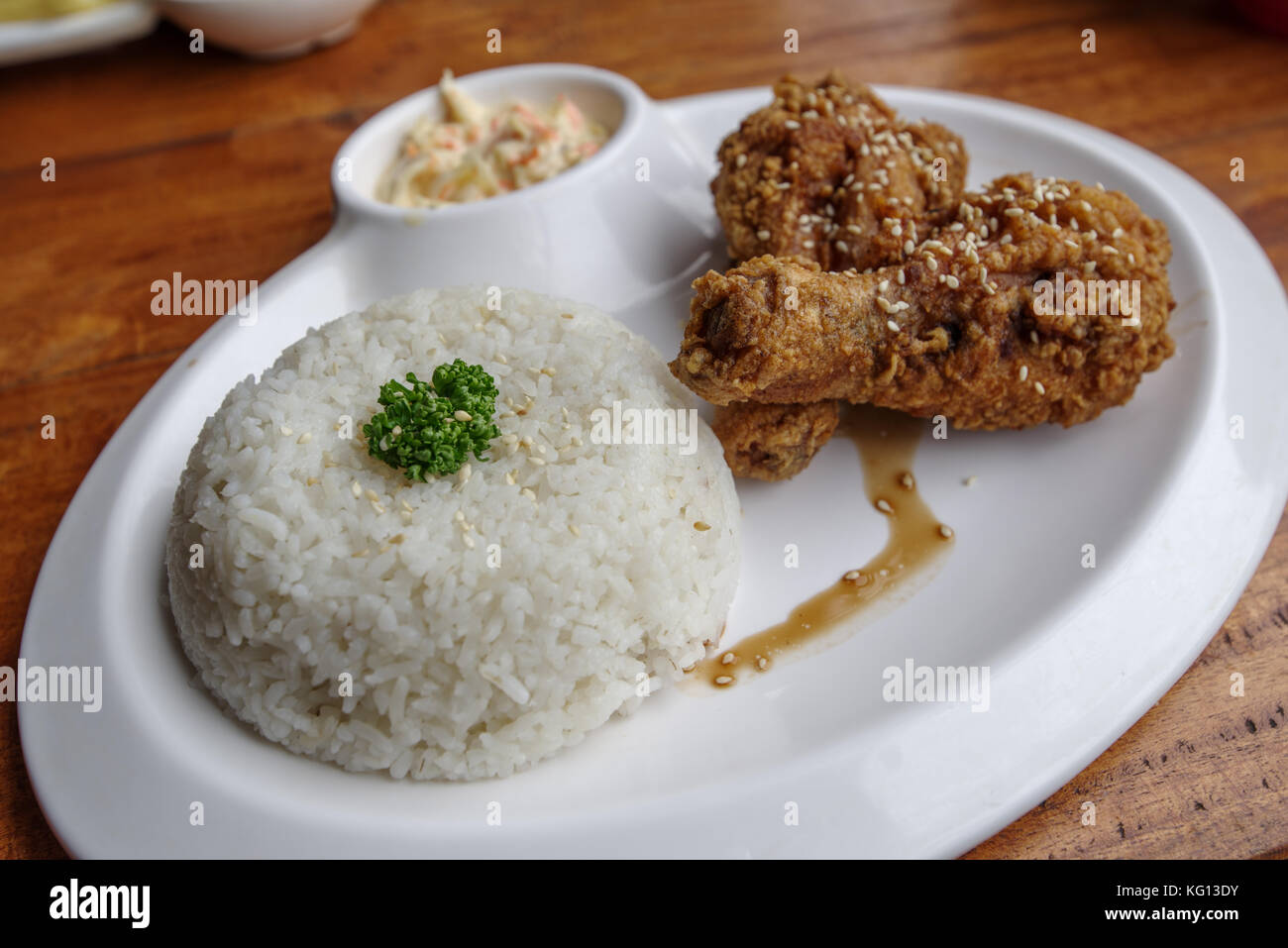 Filipino favorite food Fried chicken with rice, Philippines Stock Photo ...