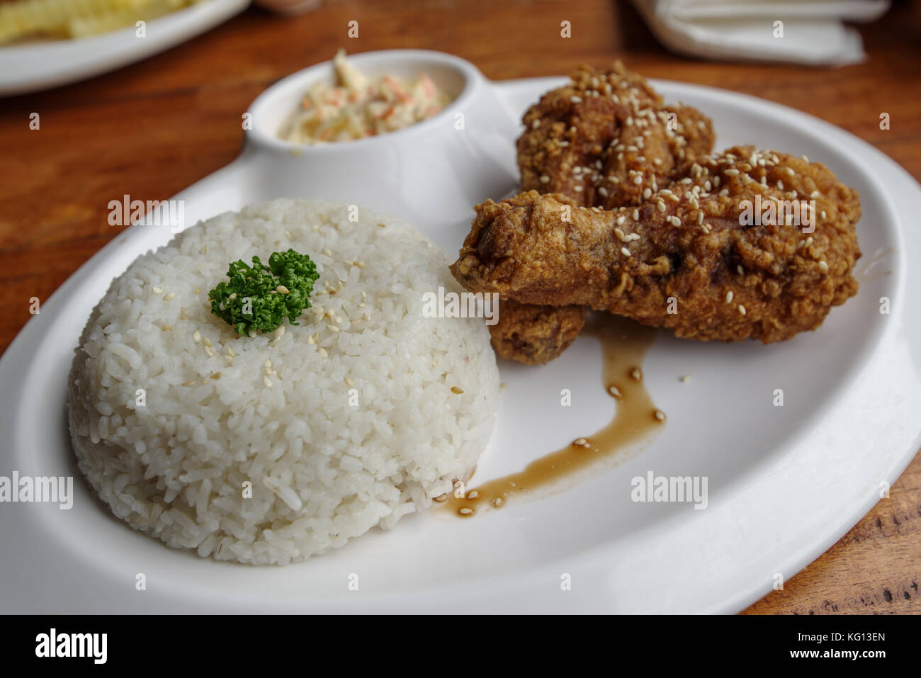 Filipino favorite food Fried chicken with rice, Philippines Stock Photo ...