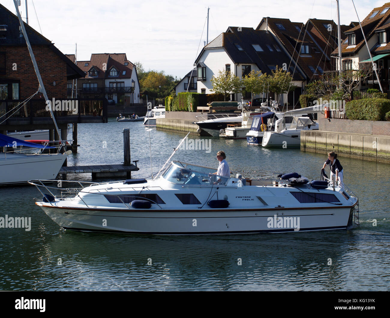 Boat movement within waterfront housing at Hythe Marina Village ...