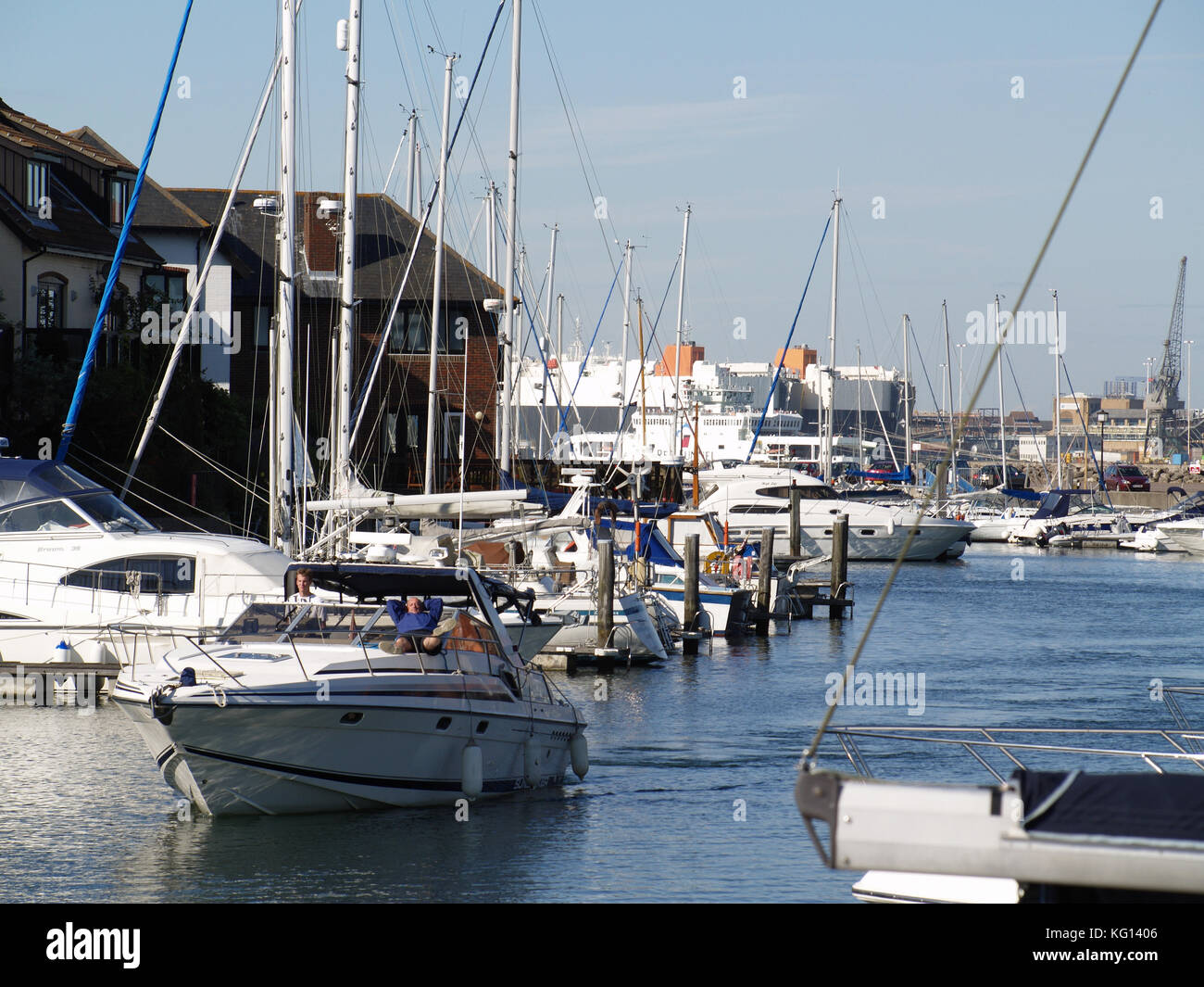 Boat movement within waterfront housing at Hythe Marina Village ...