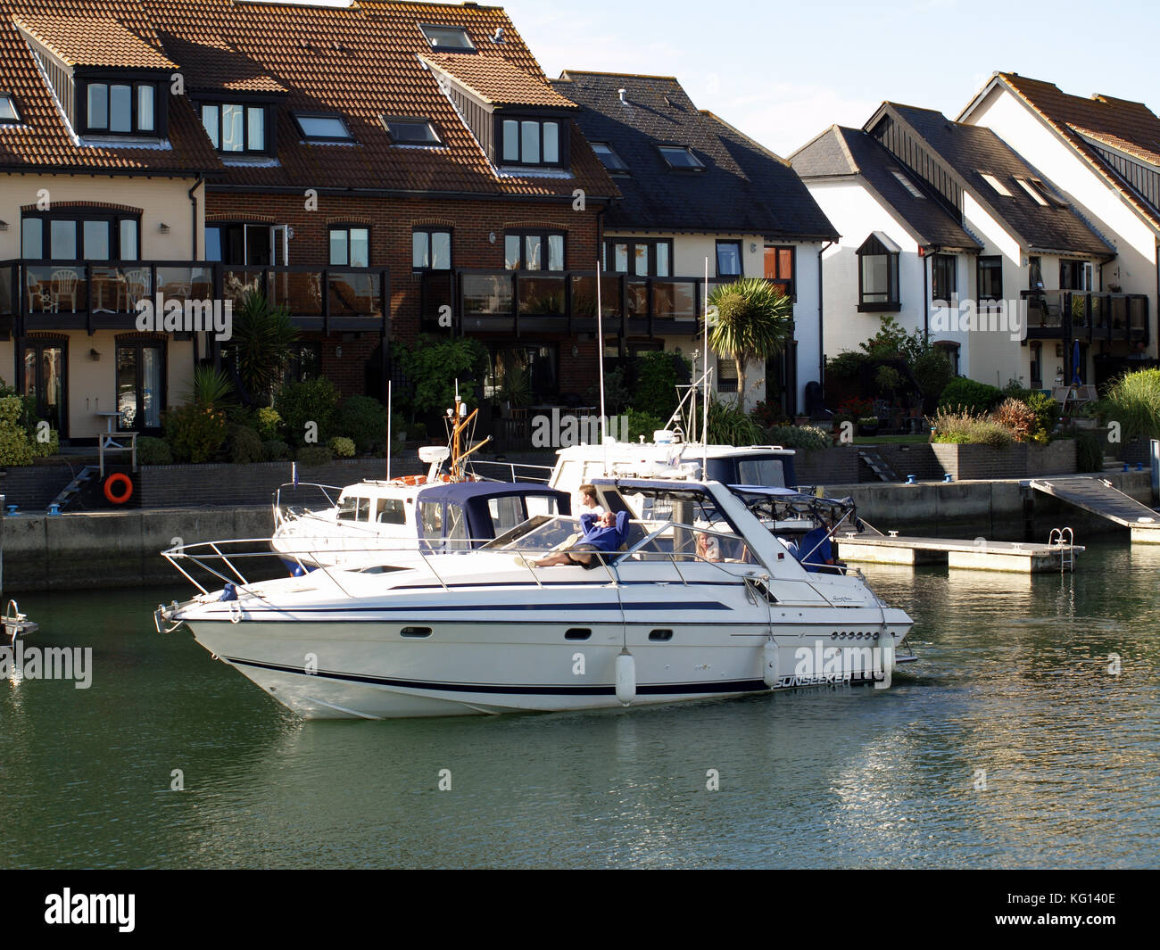 Boat movement within waterfront housing at Hythe Marina Village ...