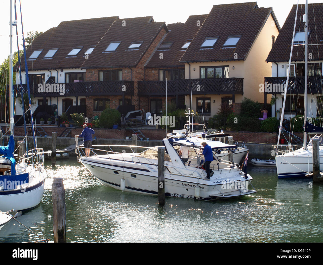 Boat movement within waterfront housing at Hythe Marina Village ...