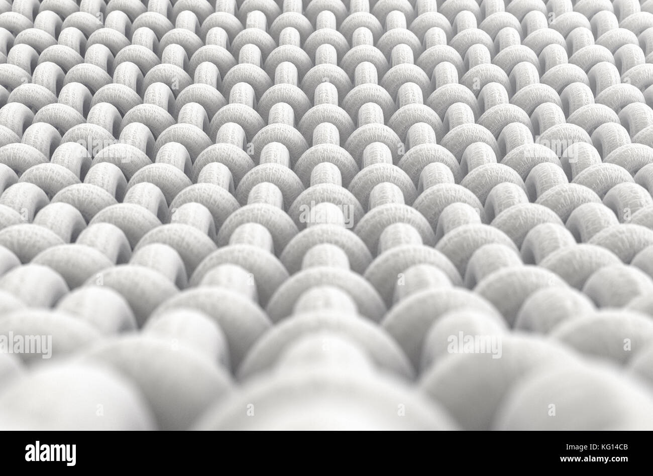 A microscopic close up view of a simple woven textile on a white ...