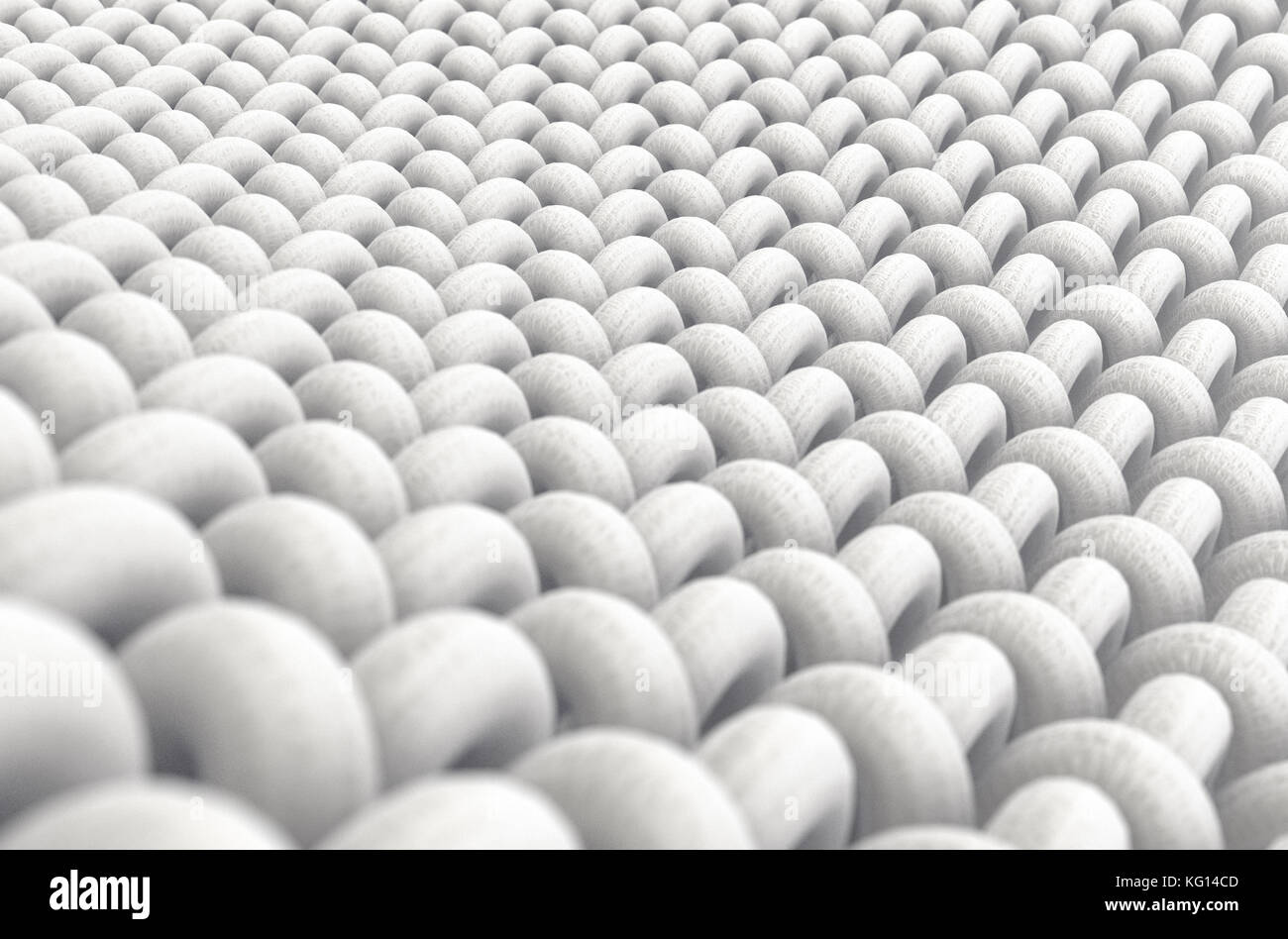 A microscopic close up view of a simple woven textile on a white ...