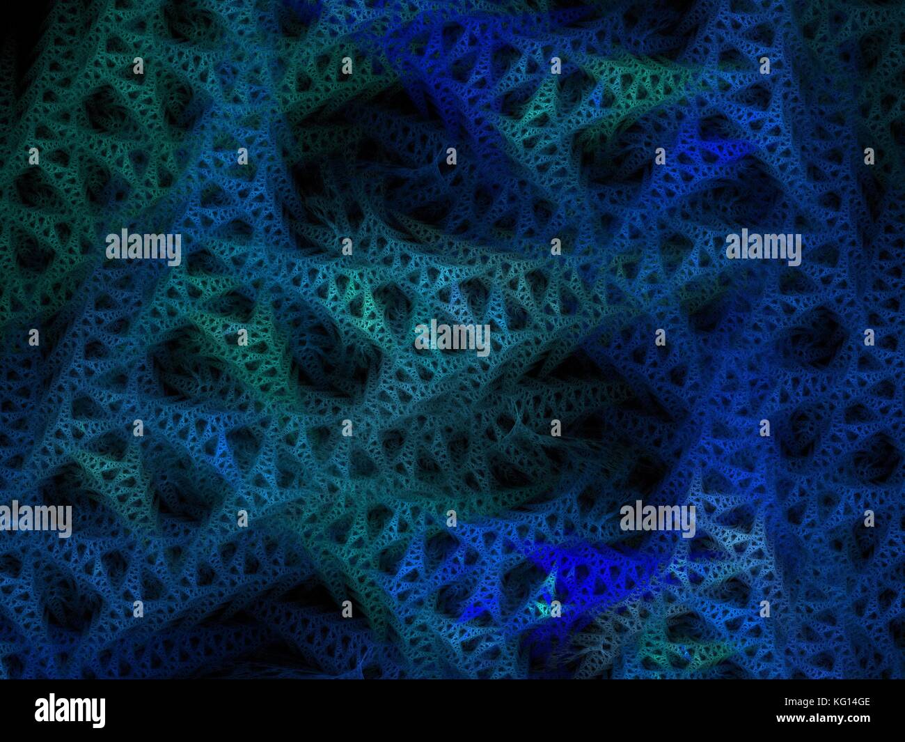 Blue green fractal tower Stock Photo - Alamy