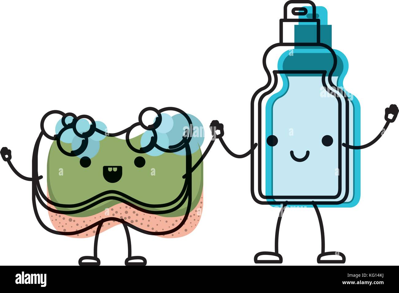 Sanitary sponge hygiene cartoon Stock Vector Images - Alamy