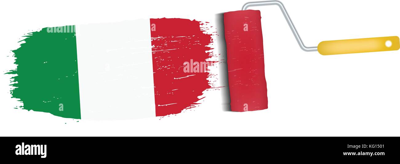 Brush Stroke With Italy National Flag Isolated On A White Background ...