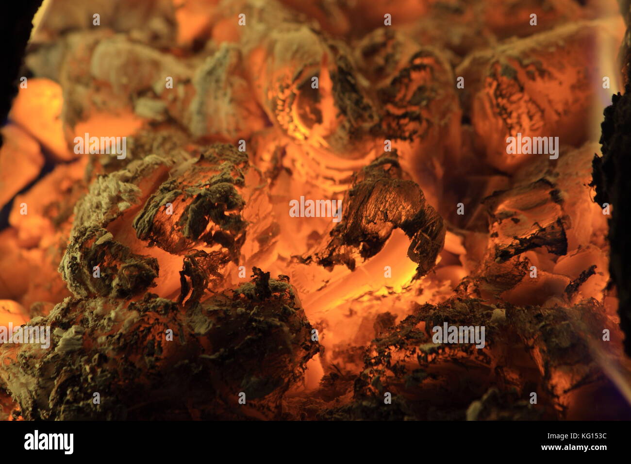 camp fire burning from coal wood in the night Stock Photo - Alamy