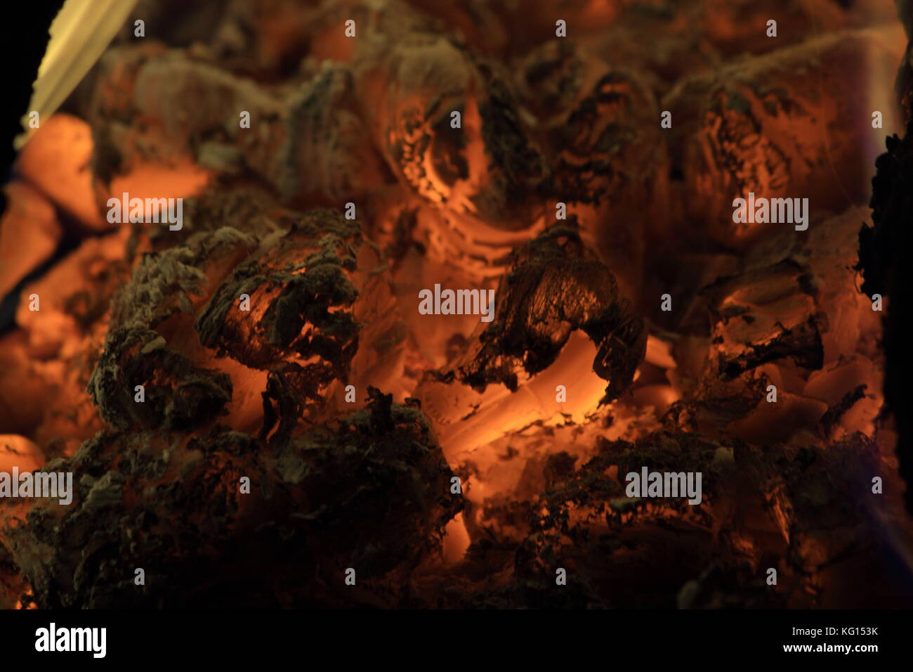 camp fire burning from coal wood in the night Stock Photo - Alamy