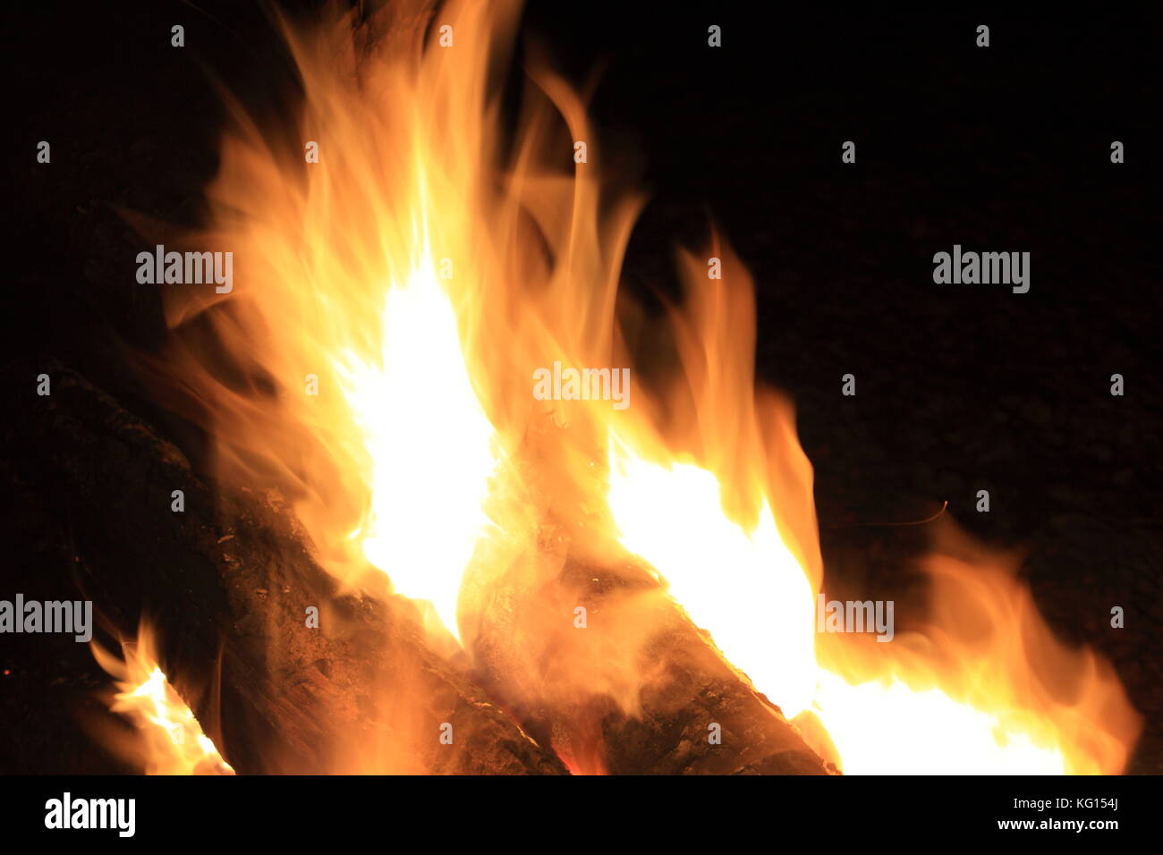 camp fire burning from coal wood in the night Stock Photo - Alamy