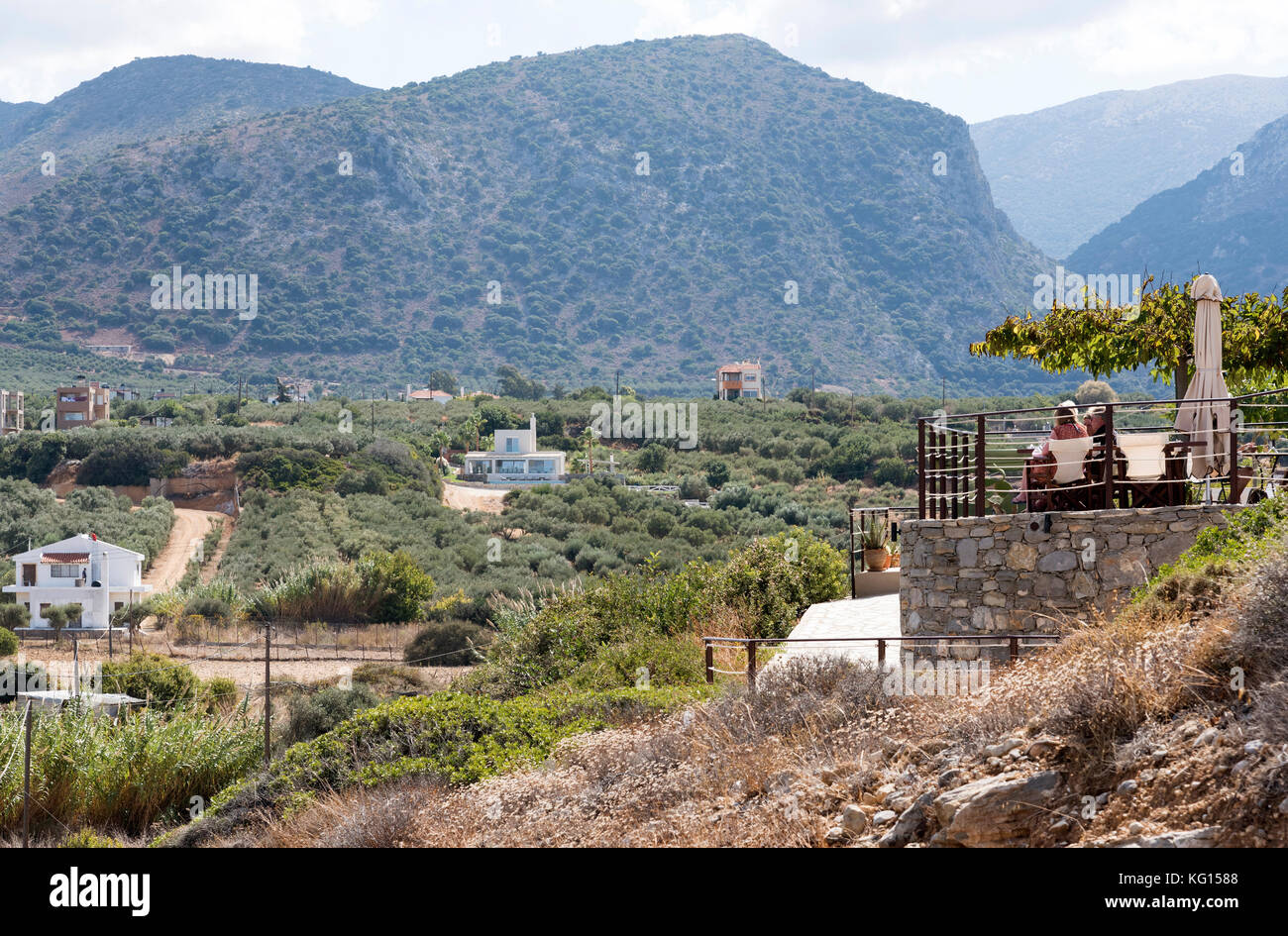 Housing development in the Lasithi region of Crete, Greece, October ...