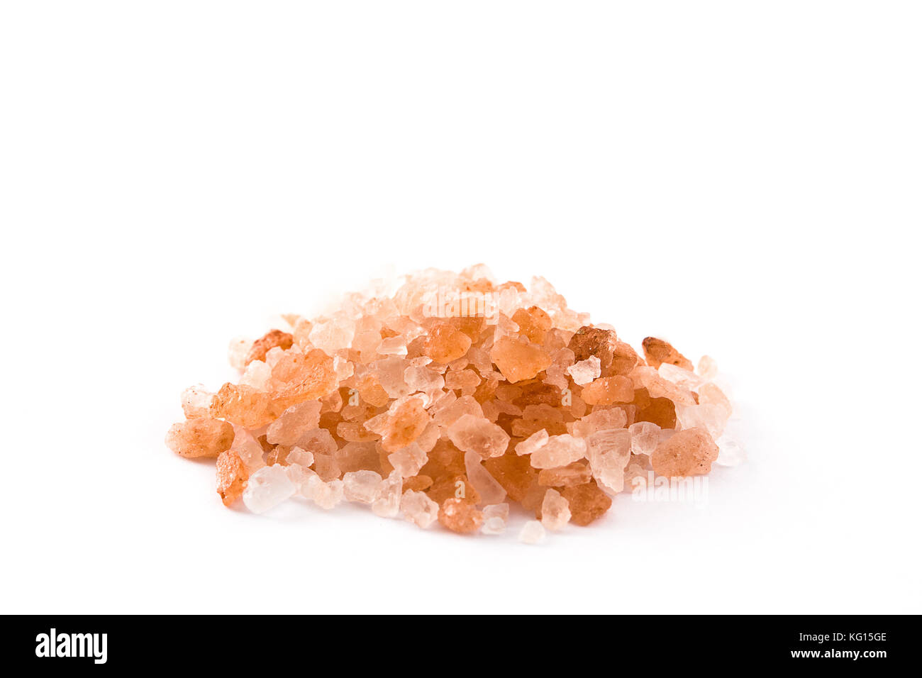 Himalayan salt isolated on white background Stock Photo - Alamy