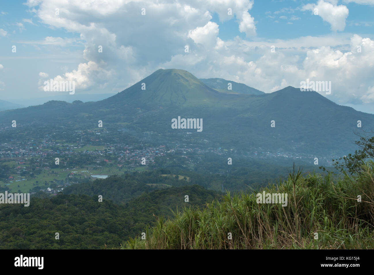 Mahawu volcano, North Sulawesi, Indonesia, viewed from the top of a ...
