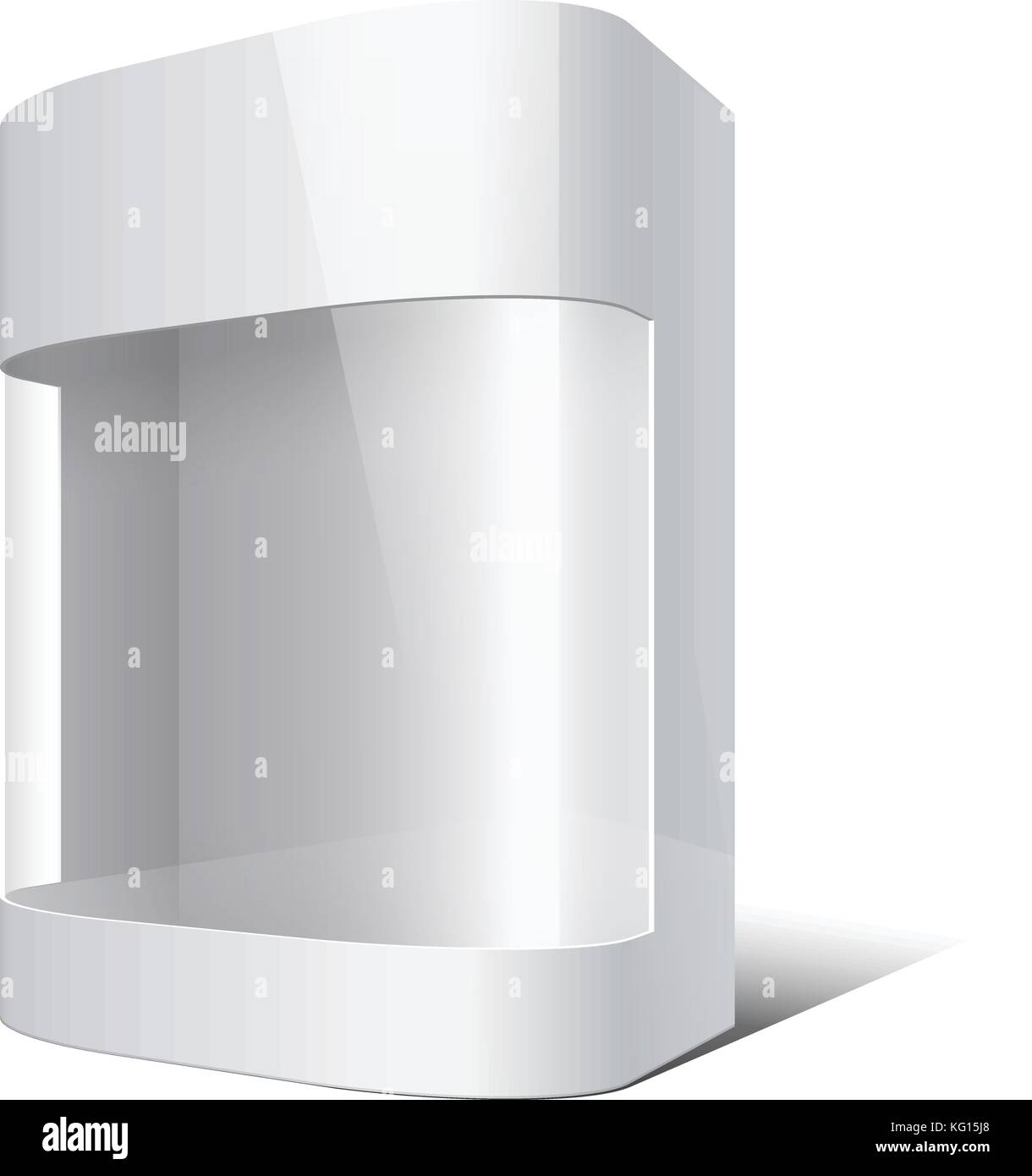 Package Box with rounded corners and transparent plastic window Stock ...