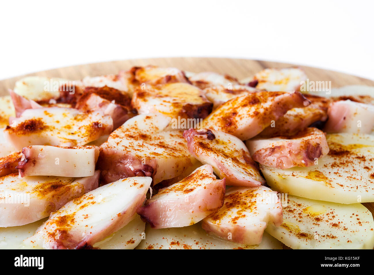 Pulpo a la gallega. Galician octopus isolated on white background ...