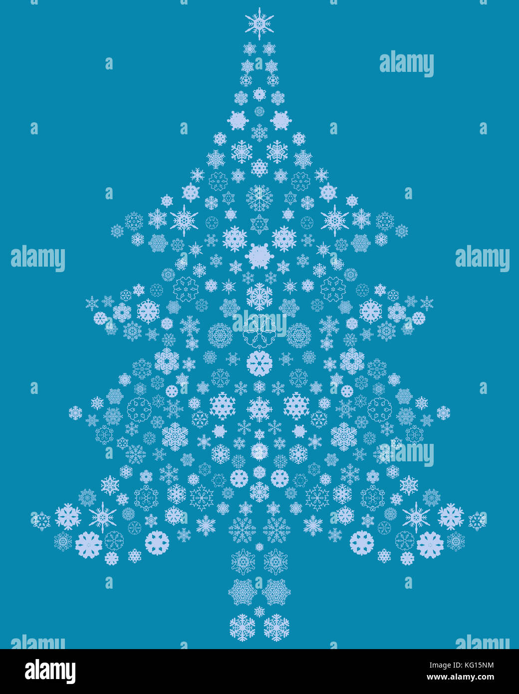 Christmas tree made of snowflakes Stock Photo - Alamy