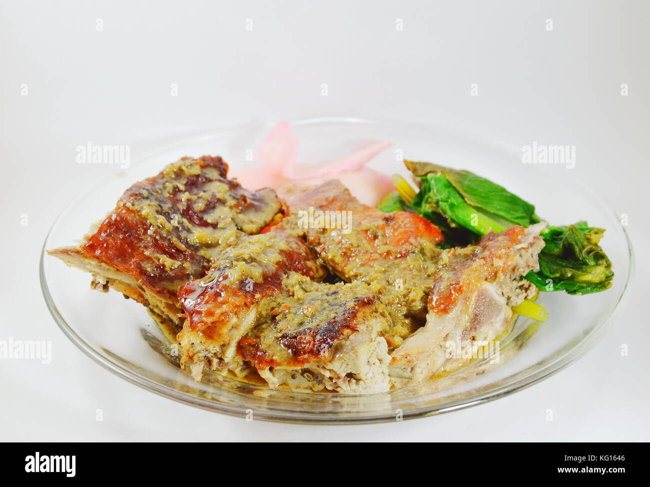 roast duck on glass plate Stock Photo - Alamy