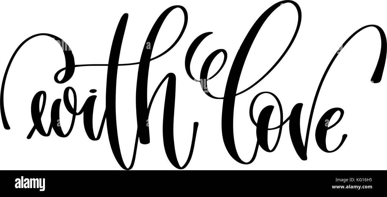 with love hand lettering inscription Stock Vector Image & Art - Alamy