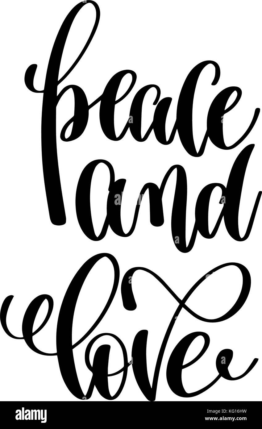 Peace hand written lettering Stock Vector Images - Alamy