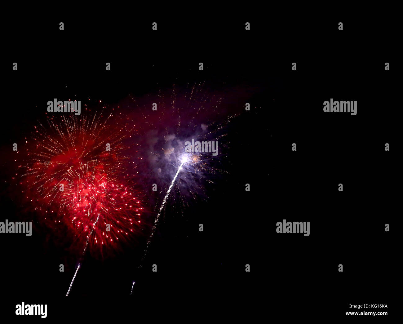 magnificent artificial fireworks at night with black sky Stock Photo ...