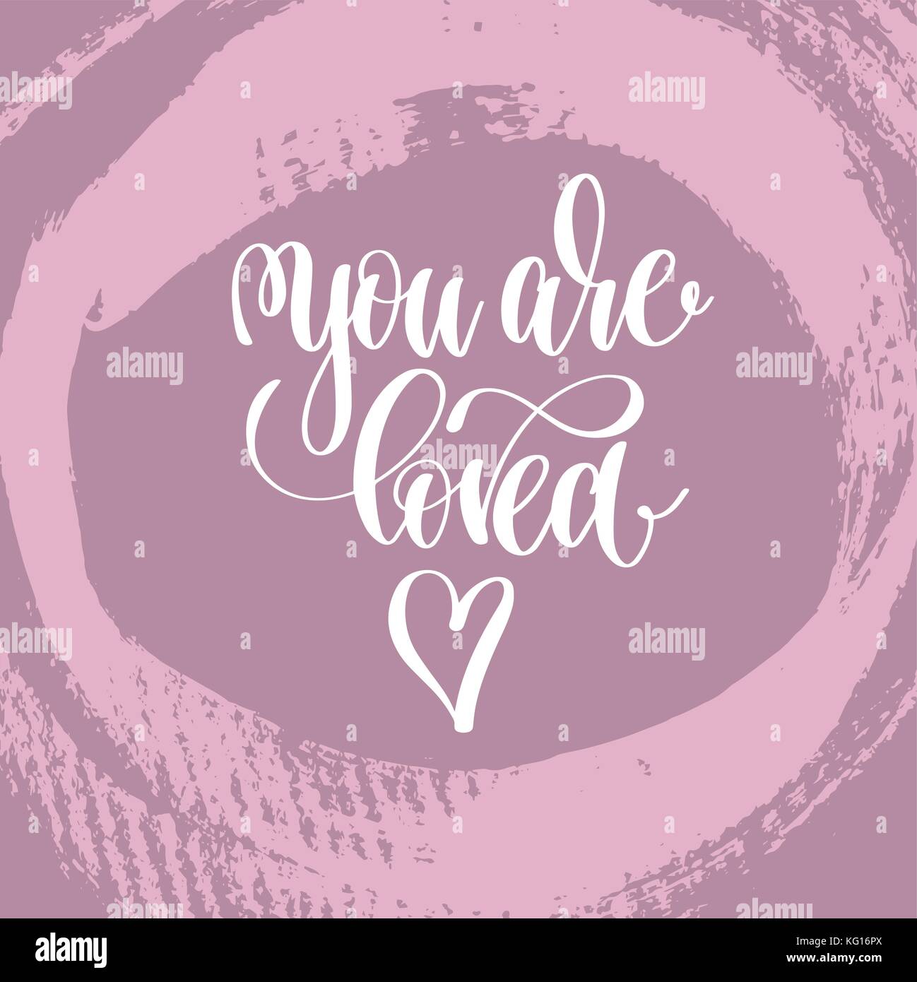 you are loved hand lettering inscription, love letters Stock Vector ...