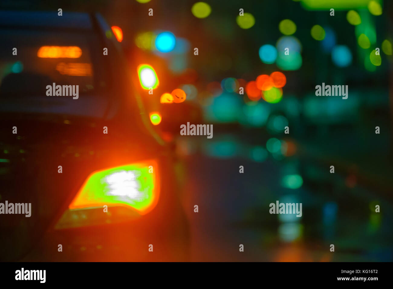 Traffic jam at big city back view Stock Photo - Alamy