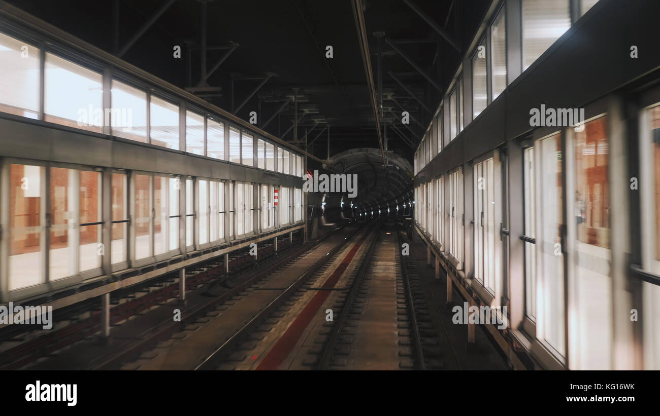 View from rear window subway hi-res stock photography and images - Alamy