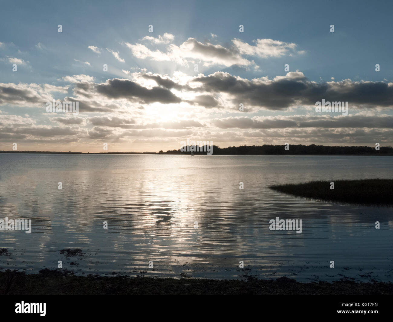beautiful landscape open water ocean sea top surface sunset dramatic ...