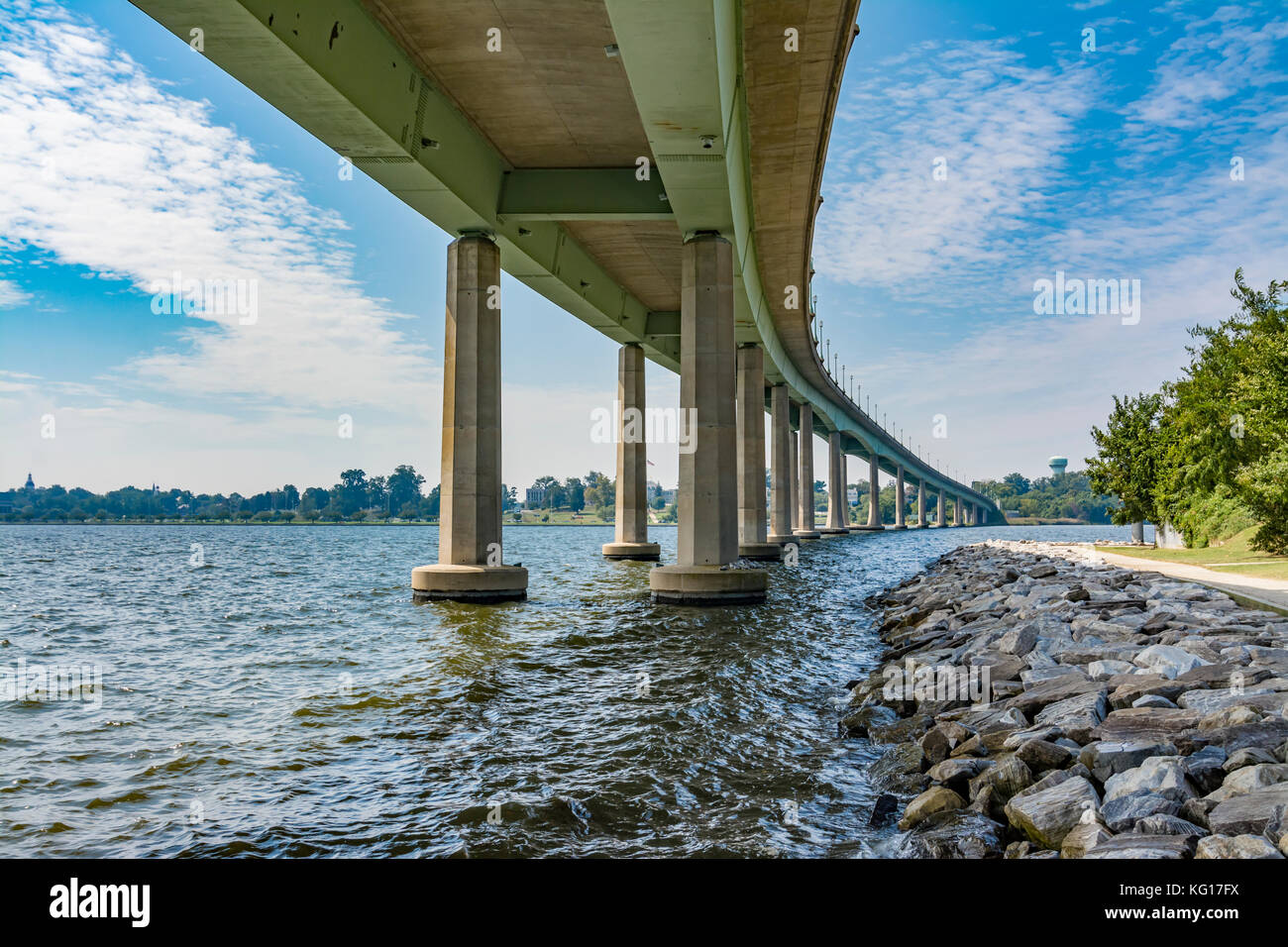 The Naval Academy Bridge on the Severn River near the US Naval Academy ...