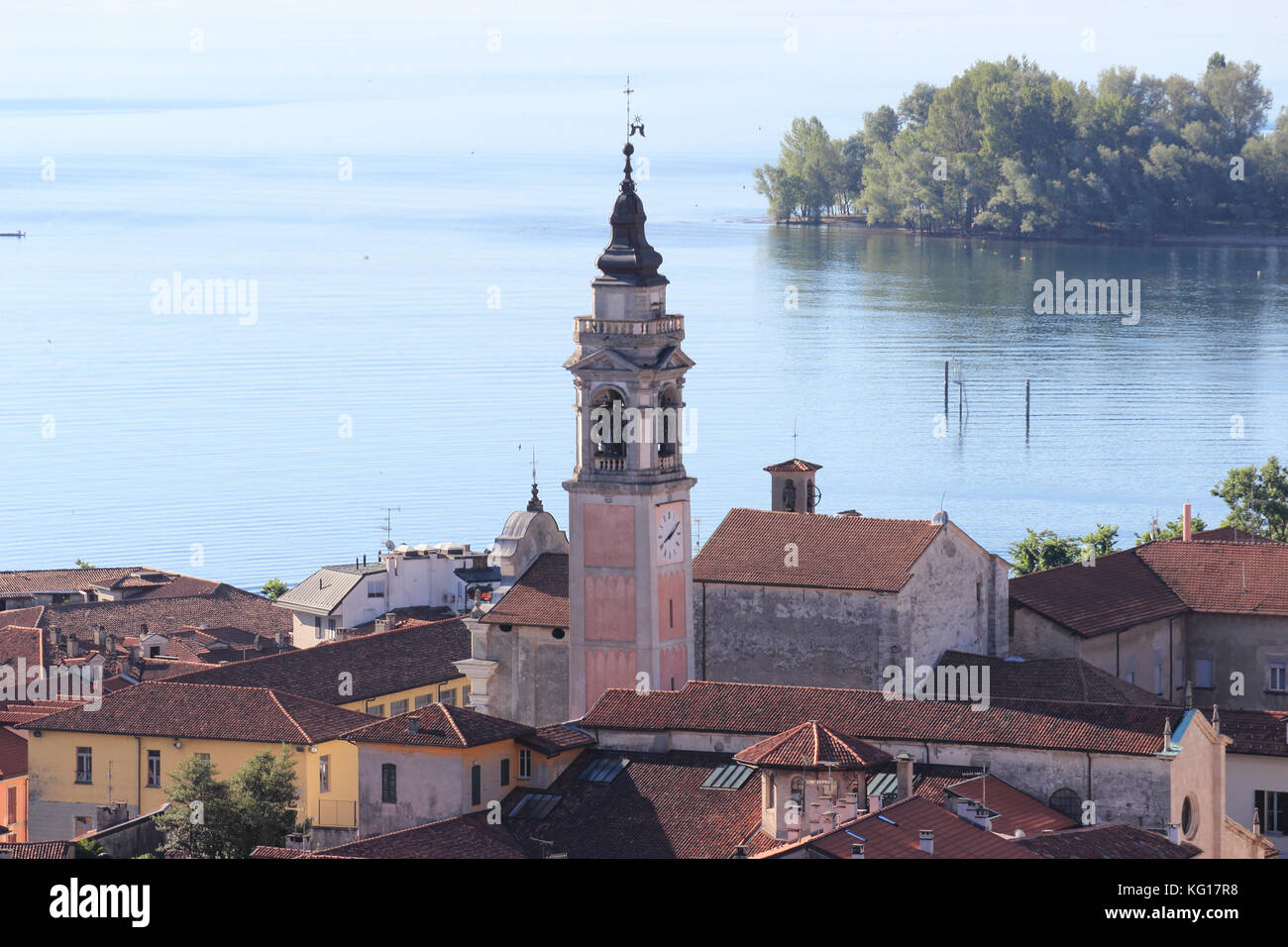 Overview of Arona town on Maggiore Lake, Italy Stock Photo - Alamy