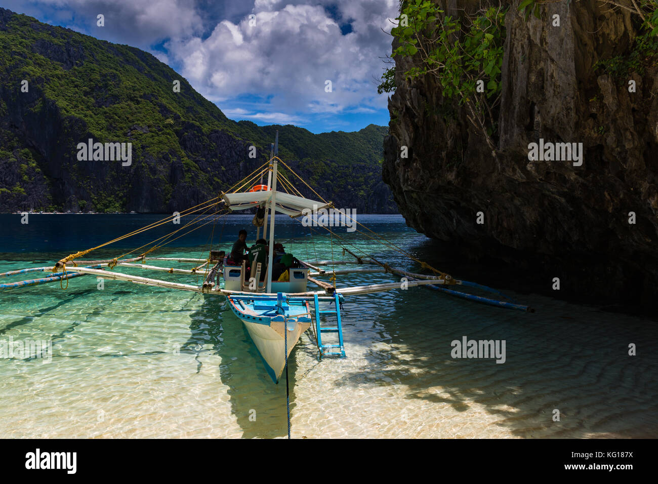 Asia Philippines Palawan El Nido Talisay Beach, on Tapiutan Island, one ...