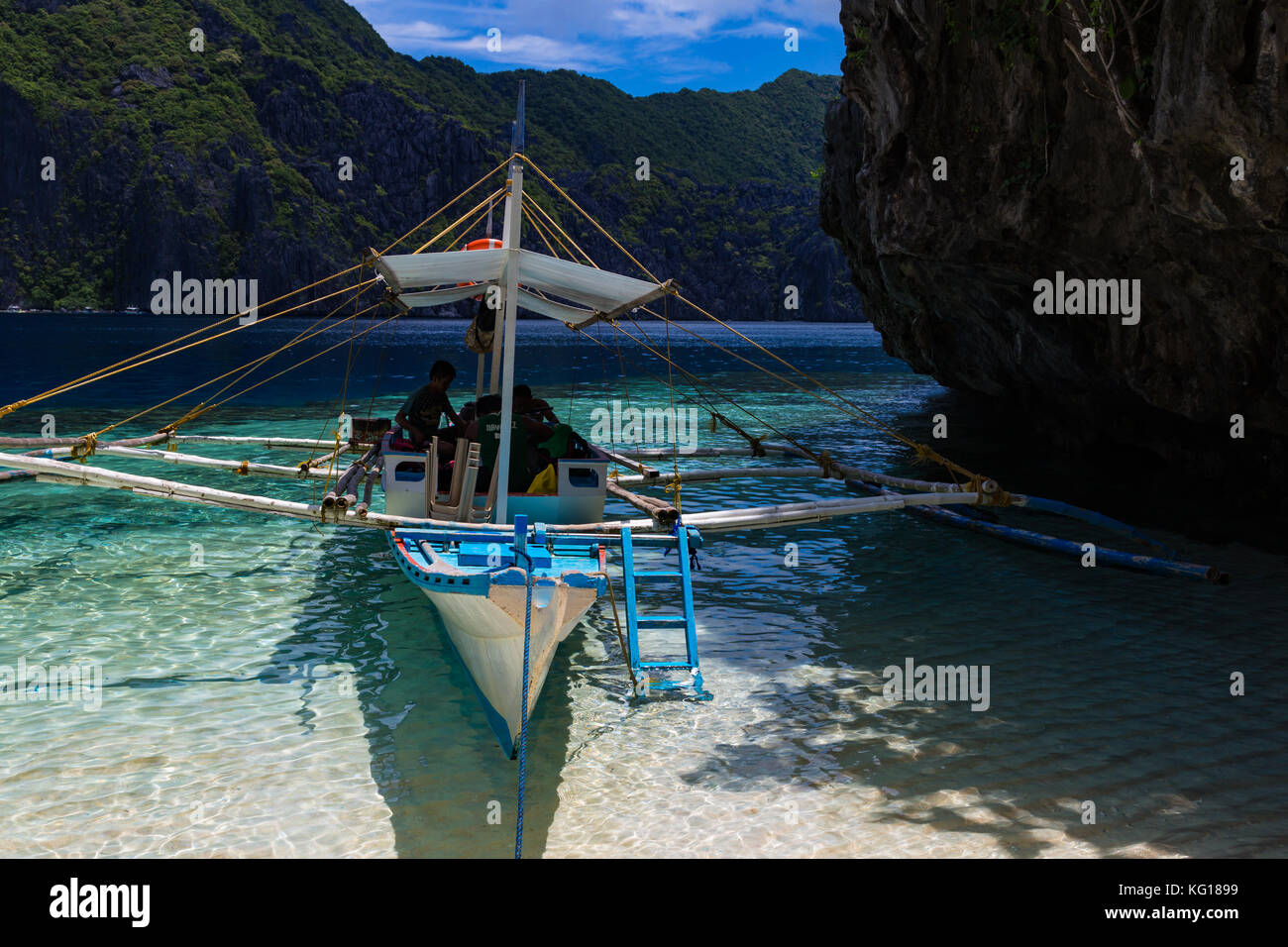 Asia Philippines Palawan El Nido Talisay Beach, on Tapiutan Island, one ...