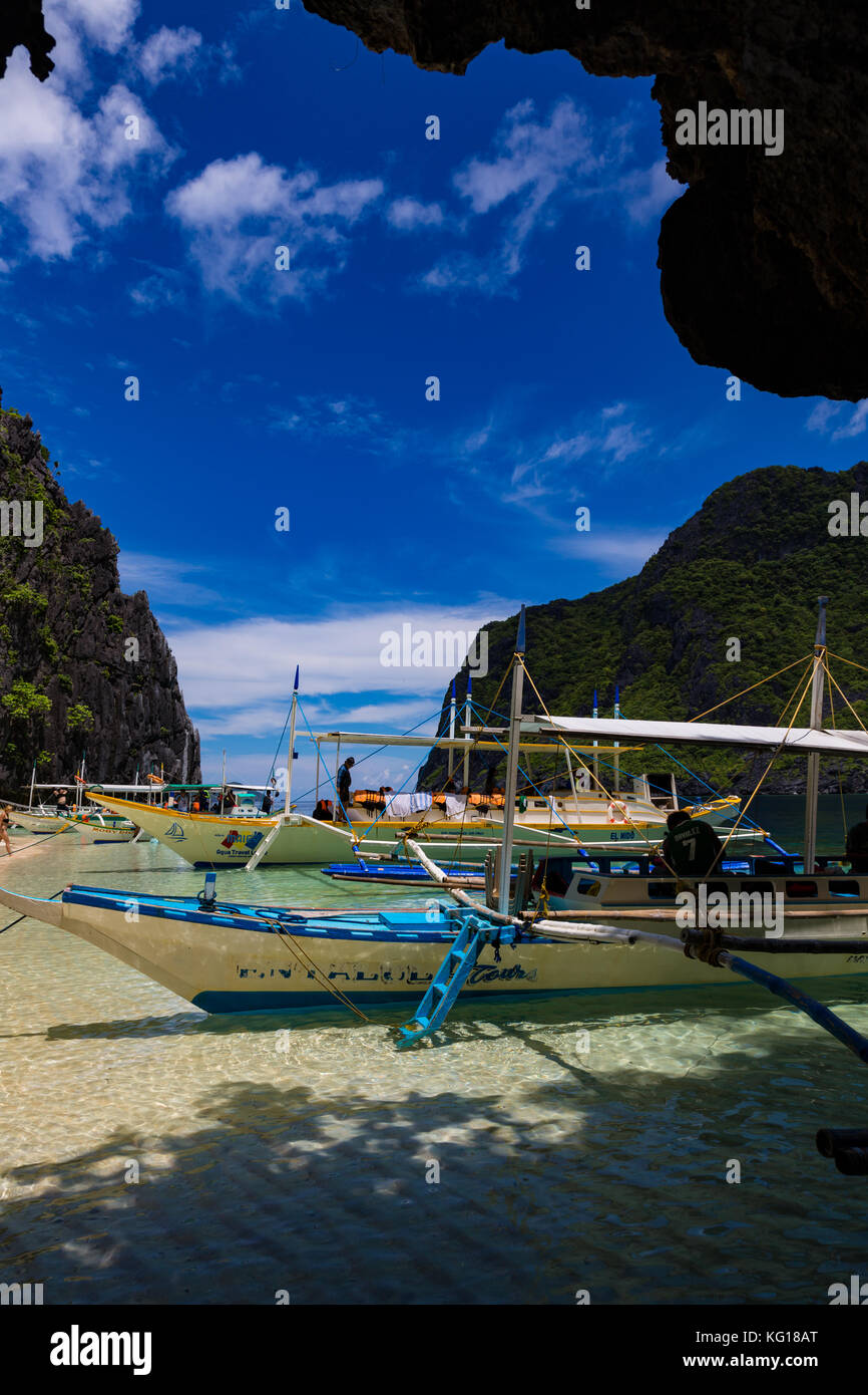 Asia Philippines Palawan El Nido Talisay Beach, on Tapiutan Island, one ...