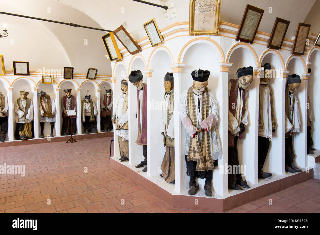 GANGI, ITALY - July 03, 2016: The crypt of the mother church, where all ...