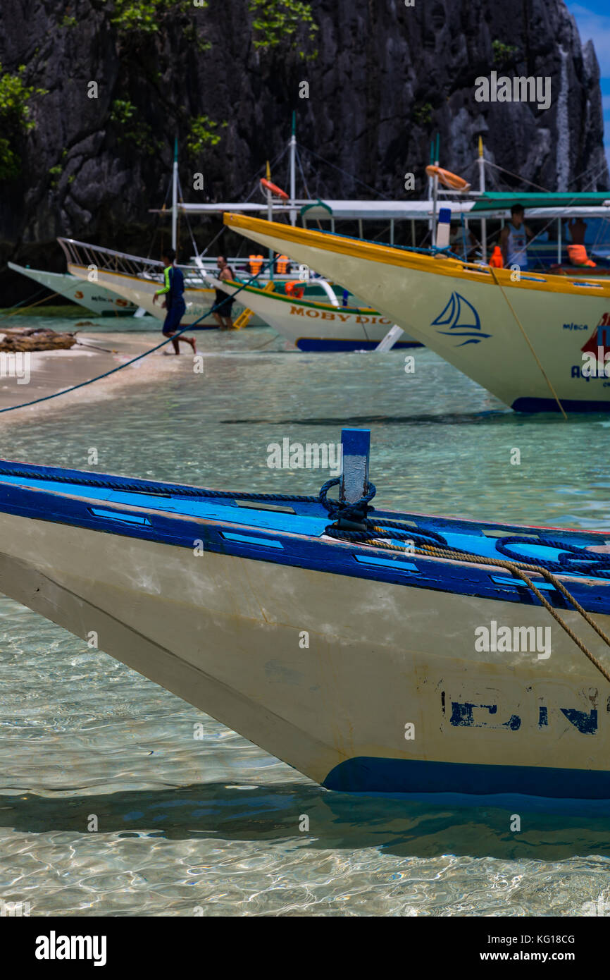 Asia Philippines Palawan El Nido Talisay Beach, on Tapiutan Island, one ...