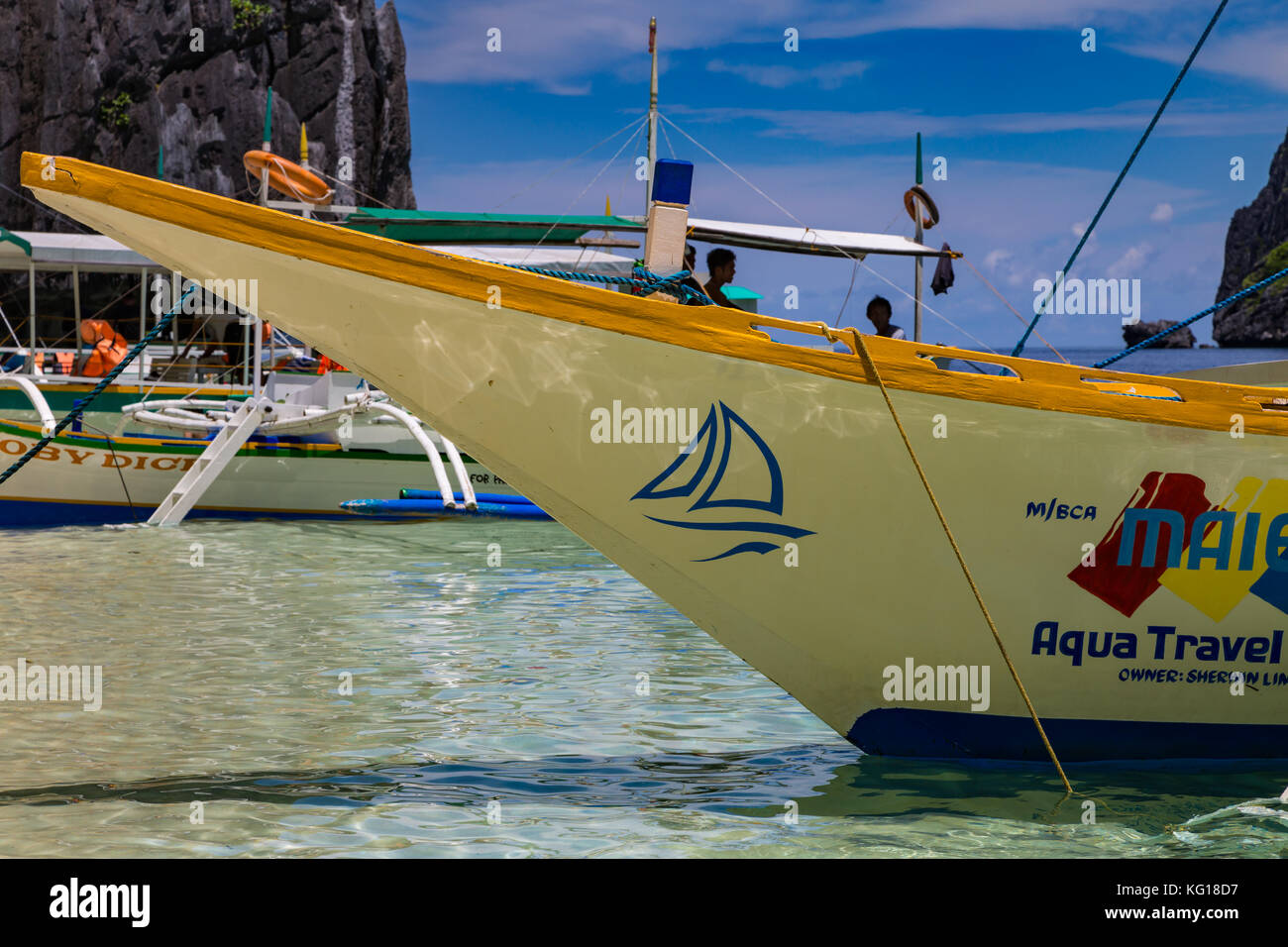 Asia Philippines Palawan El Nido Talisay Beach, on Tapiutan Island, one ...