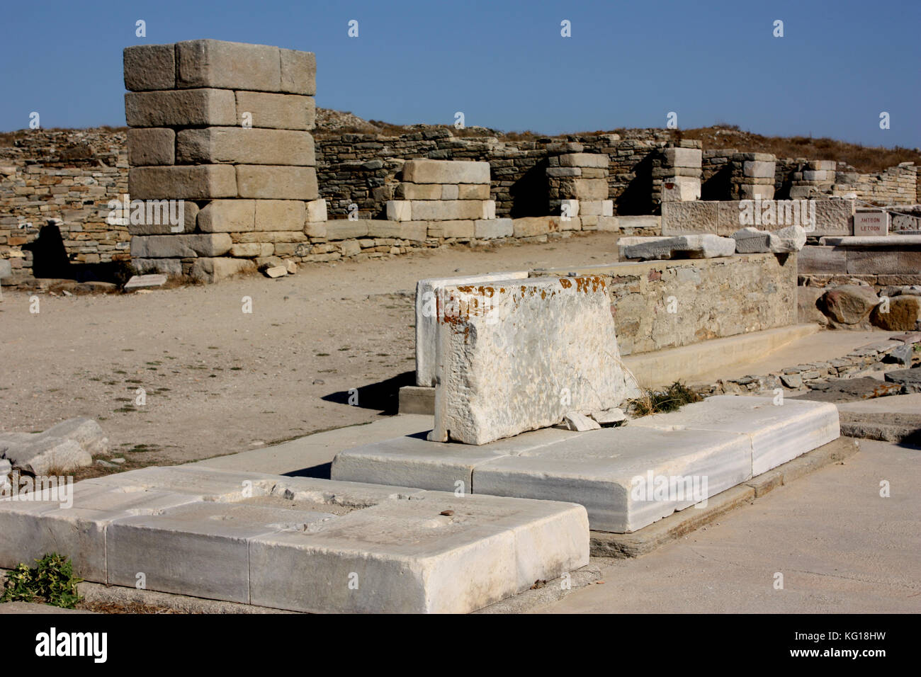 The Agora of the Italians on Delos, Cyclades, Greece Stock Photo - Alamy
