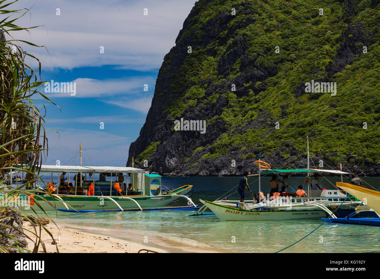 Asia Philippines Palawan El Nido Talisay Beach, on Tapiutan Island, one ...