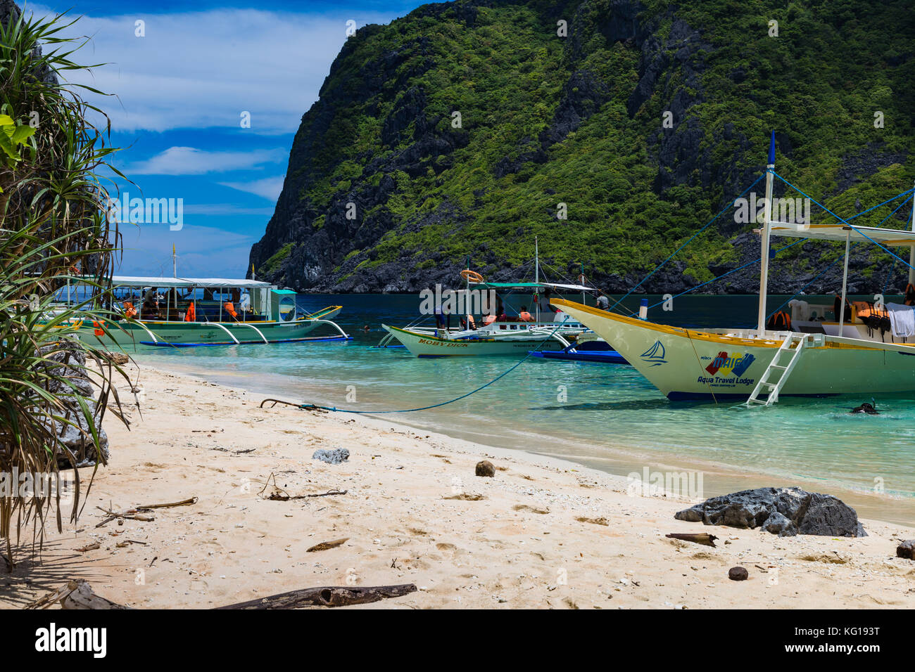 Asia Philippines Palawan El Nido Talisay Beach, on Tapiutan Island, one ...