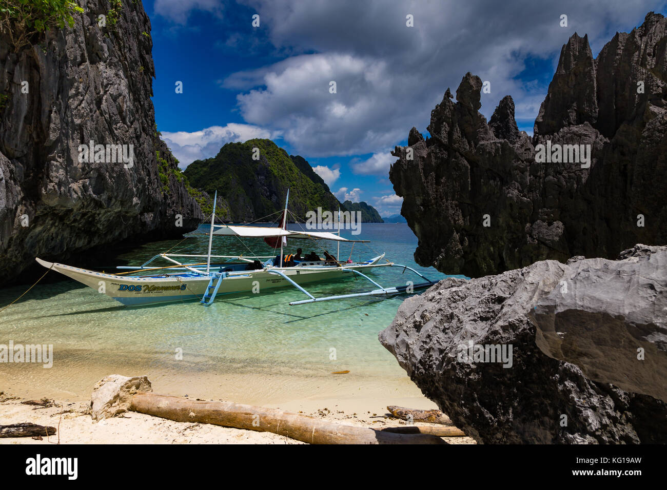 Asia Philippines Palawan El Nido Small beach at the Matinloc Shrine, on ...