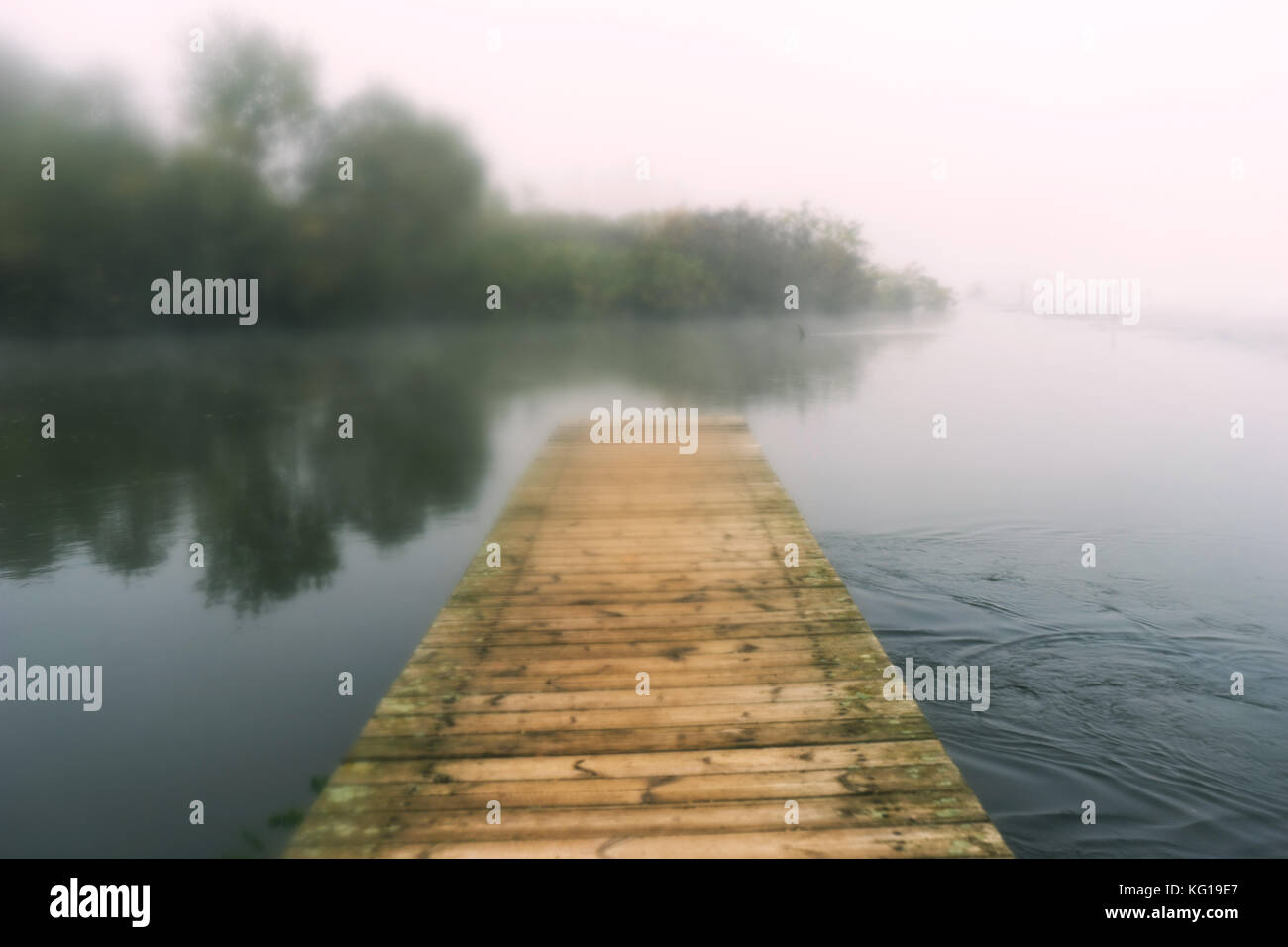 Wooden floating dock on river Ardas, Greece Stock Photo - Alamy