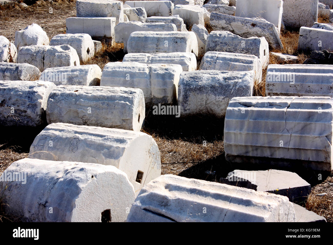 The Poros Temple on Delos, Cyclades, Greece Stock Photo - Alamy