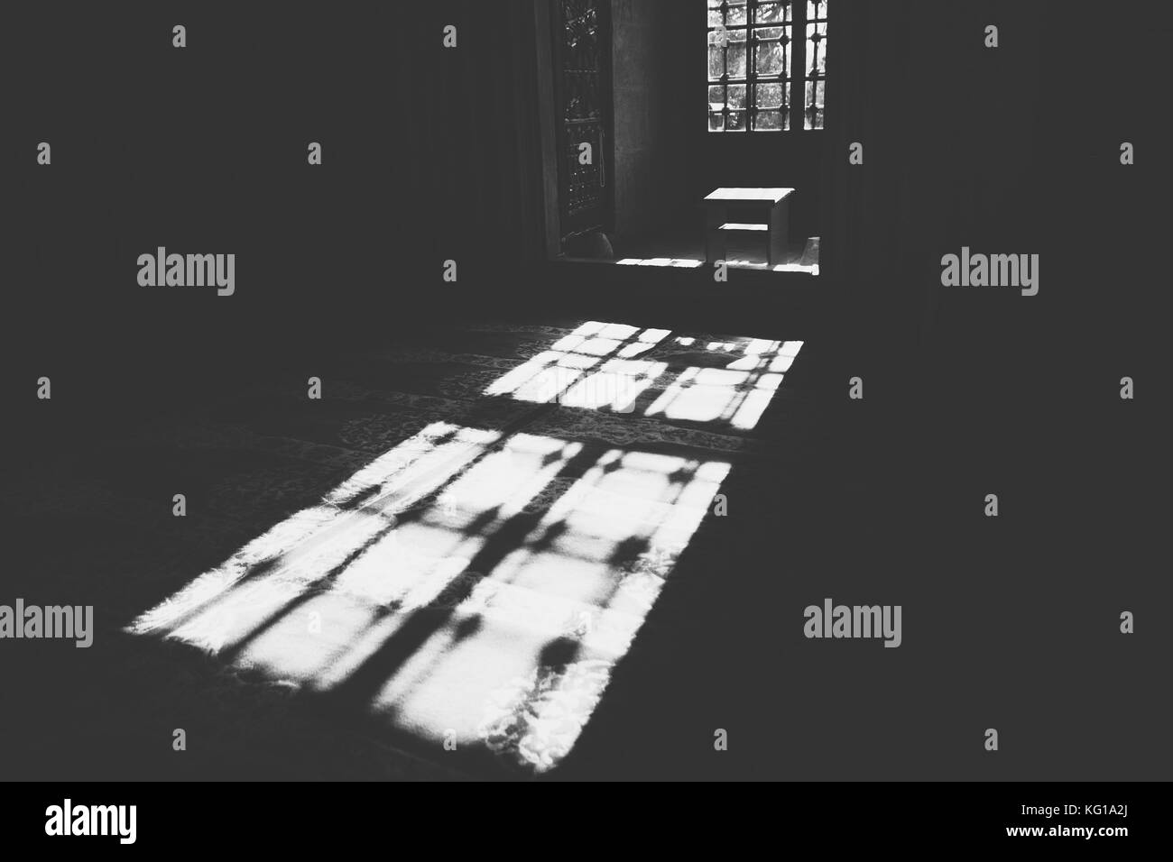 Inside of old mosque Black and White Stock Photos & Images - Alamy