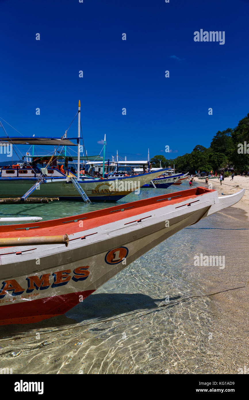 Asia Philippines Palawan El Nido Tour boats on Seven Commando Beach ...