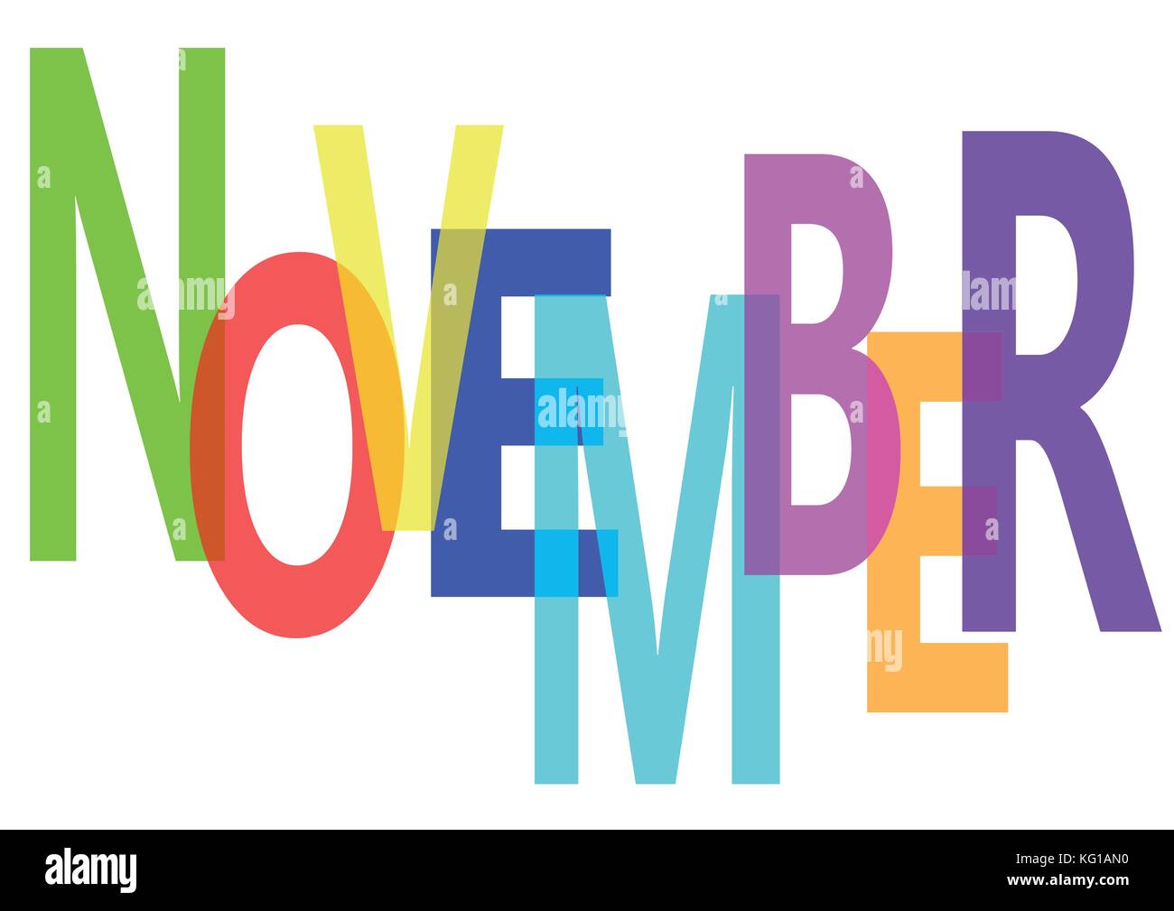 November with colorful letters Stock Vector Image & Art - Alamy