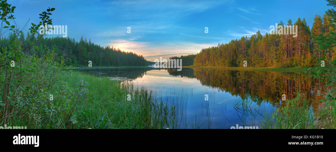 Beautiful lake sunrise surrounded forest hi-res stock photography and ...