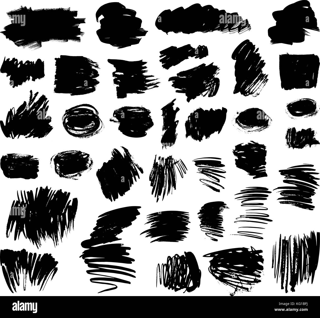 Vector brushed stains set Stock Vector Image & Art - Alamy