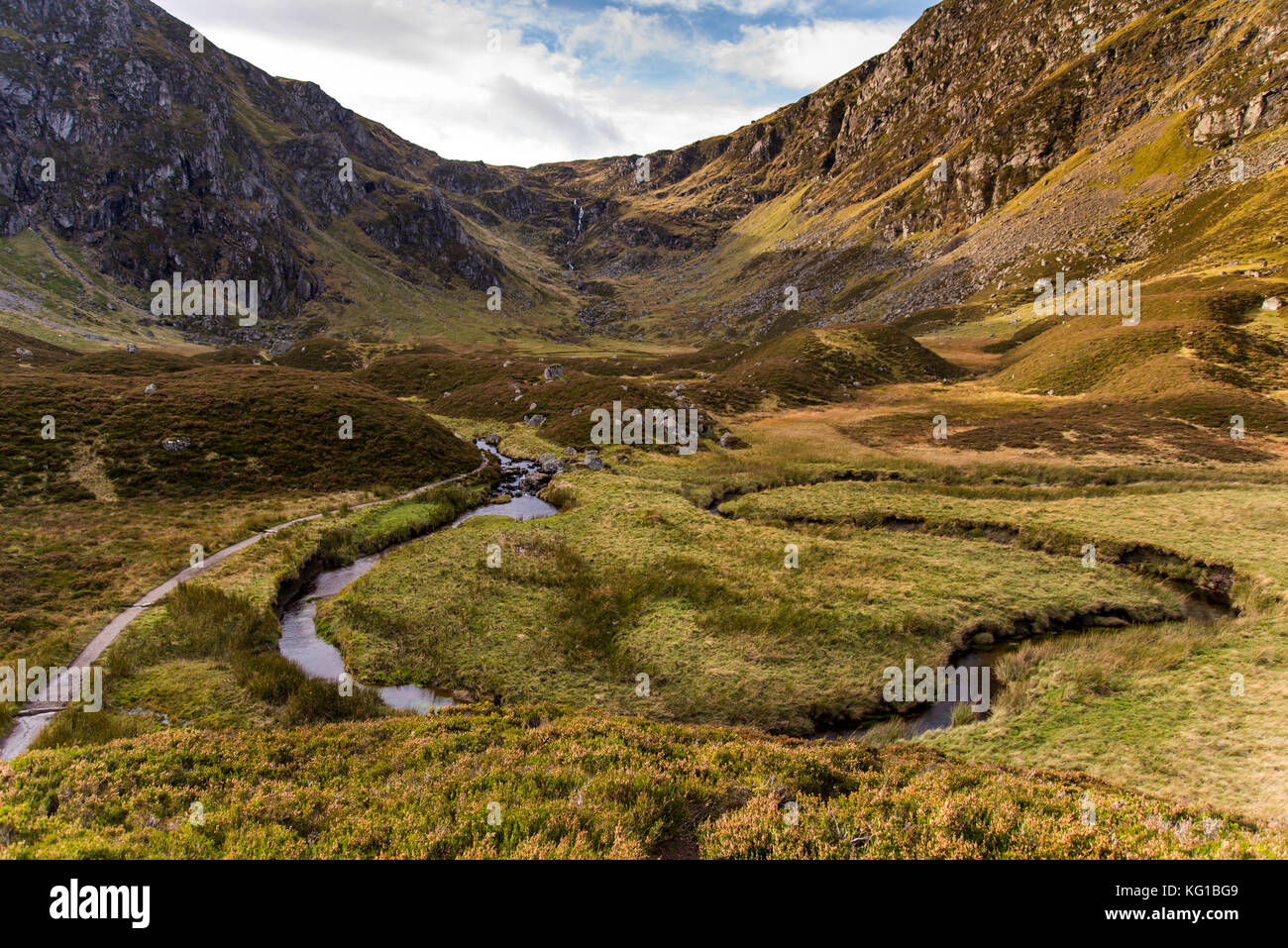 Corriee Fee nature reserve in Cairngorms national park, valley shaped ...