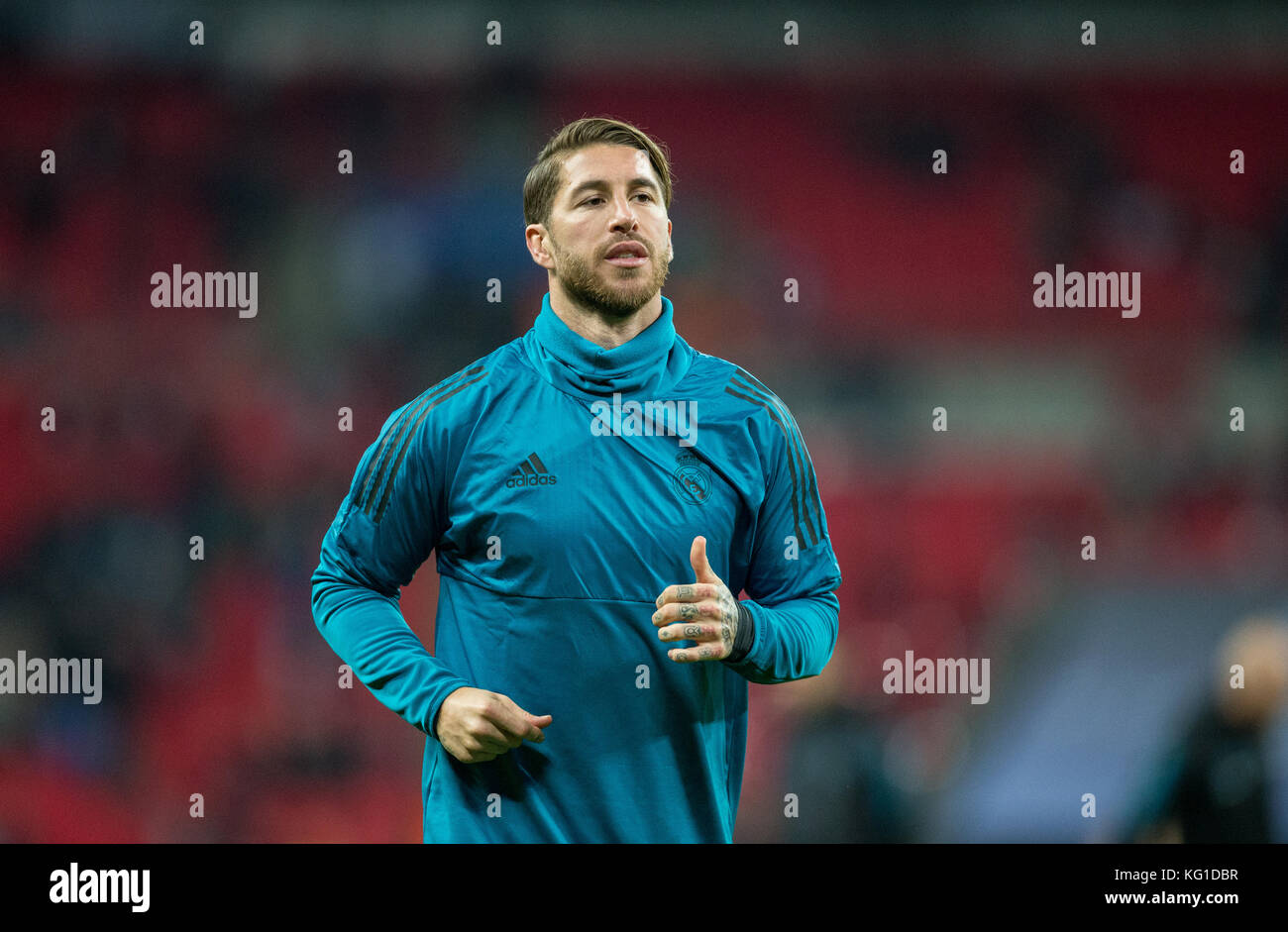 London, UK. 1st Nov, 2017. Sergio Ramos of Real Madrid ahead of the ...